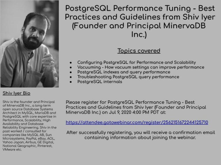 Webinar: PostgreSQL Internals and Performance Troubleshooting